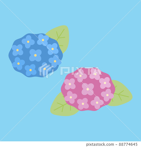 Simple and cute hydrangea illustration - Stock Illustration [88774645 ...
