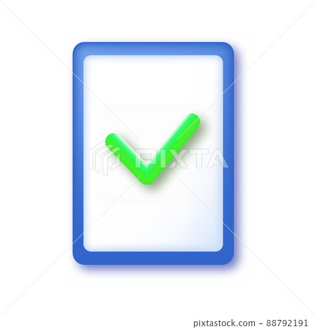 3d checked document button. Vector - Stock Illustration [88792191] - PIXTA