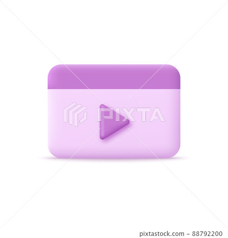 3d purple video player sign. Vector - Stock Illustration [88792200] - PIXTA