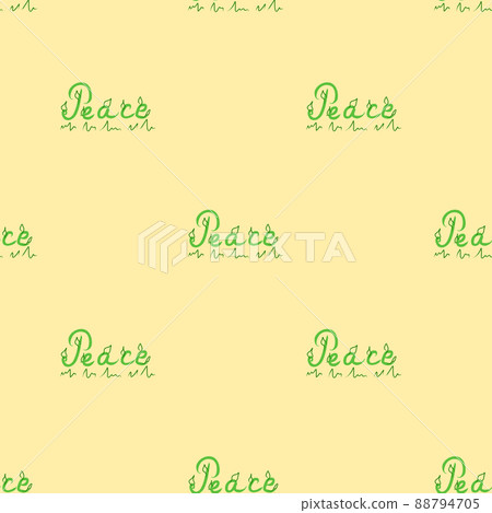 Peace. Handwriting text. Vector seamless... - Stock Illustration ...