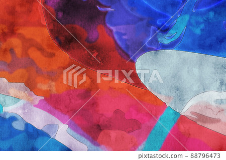 Abstract colorful watercolor texture illustration-插圖素材 [88796473] - PIXTA圖庫