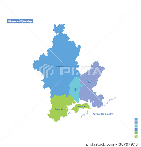 Okayama City Administrative District / Okayama... - Stock Illustration ...
