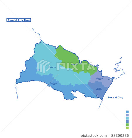 Sendai City Administrative District / Sendai... - Stock Illustration ...