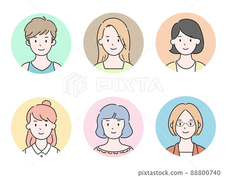 Female icon cute illustration set - Stock Illustration [88800740] - PIXTA