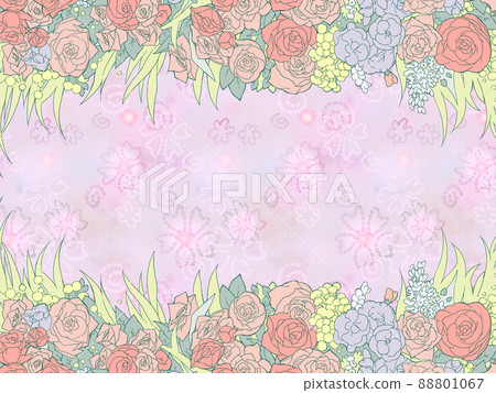 Frame bunch of roses - Stock Illustration [88801067] - PIXTA