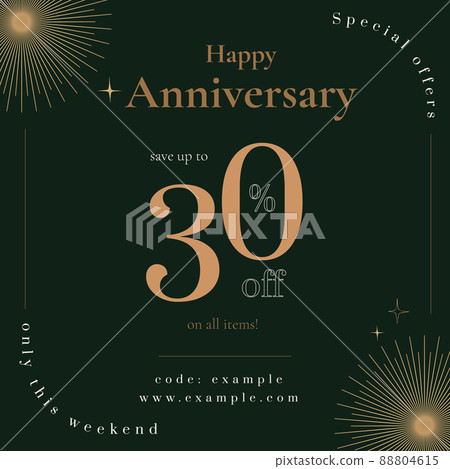 Anniversary sale ad template vector for social... - Stock Illustration ...