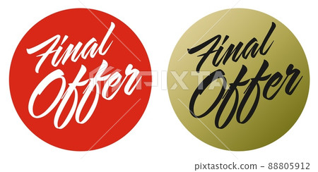 Final offer handwritten text on round sale... - Stock Illustration ...