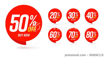 Different percent discount sticker discount... - Stock Illustration ...