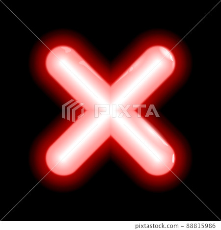 Red neon crosshair lamp icon, symbol cross.... - Stock Illustration ...