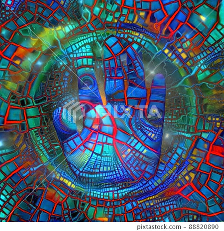 Colorful human palm - Stock Illustration [88820890] - PIXTA