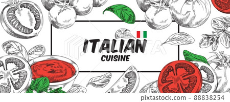 Horizontal website banner about Italian... - Stock Illustration ...