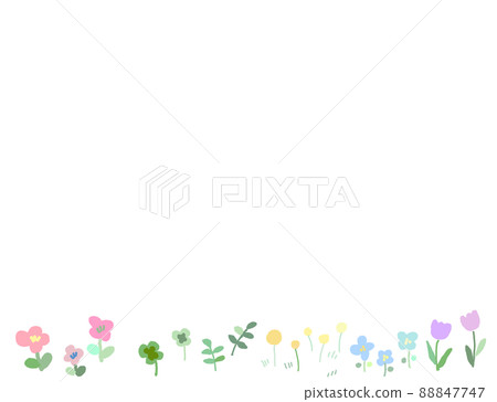 Flower bottom frame - Stock Illustration [88847747] - PIXTA