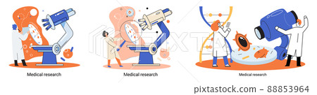 Medical research metaphor. Laboratory... - Stock Illustration [88853964 ...