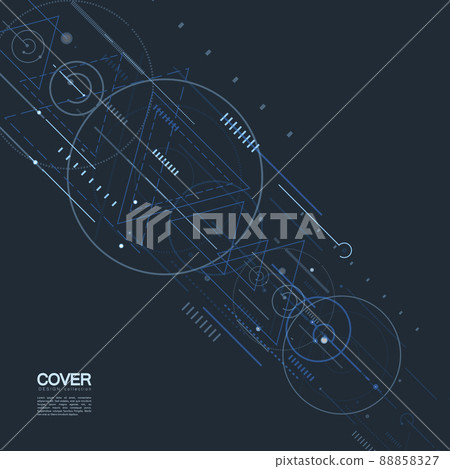 Geometric technology vector drawing design....-插圖素材 [88858327] - PIXTA圖庫