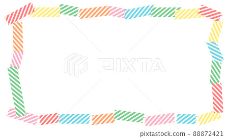 Masking tape striped pattern frame - Stock Illustration [88872421] - PIXTA
