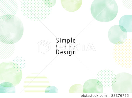 Hand-painted watercolor green simple frame design - Stock Illustration ...