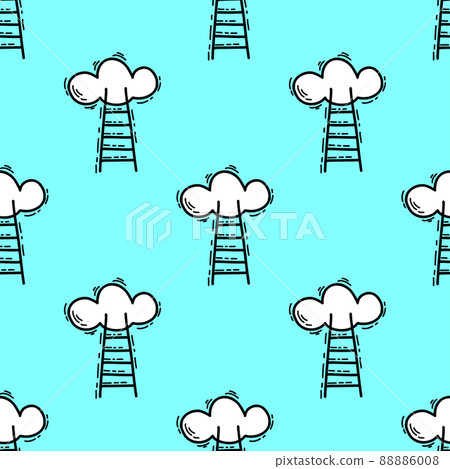 Seamless pattern with Illustration ladder to the - Stock Illustration ...