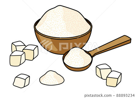 Doodle cartoon white sugar composition. For... - Stock Illustration ...
