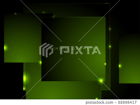 Abstract green glowing shiny squares minimal... - Stock Illustration ...