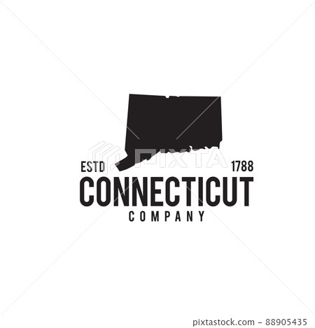 Connecticute map outline logo design - Stock Illustration [88905435 ...