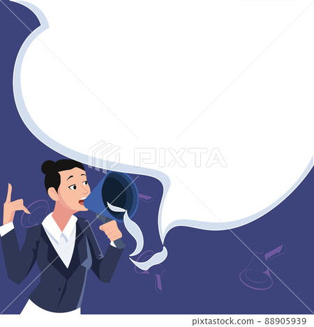 Female leader making statement. Woman wearing...-插圖素材 [88905939] - PIXTA圖庫
