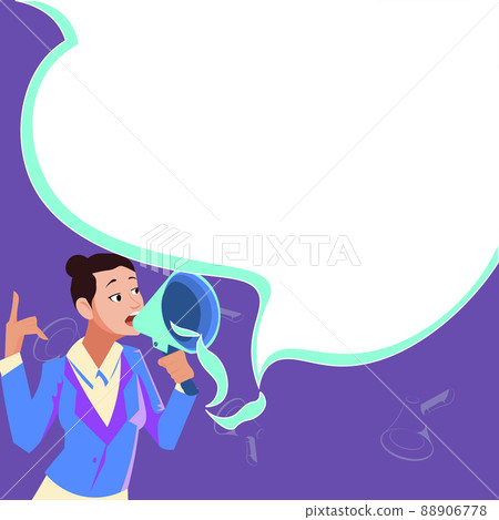 Female leader making statement. Woman wearing... - Stock Illustration ...