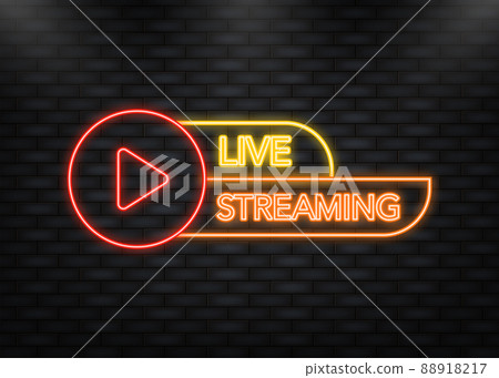 Neon Icon. Live Streaming Icon, Badge, Emblem... - Stock Illustration ...
