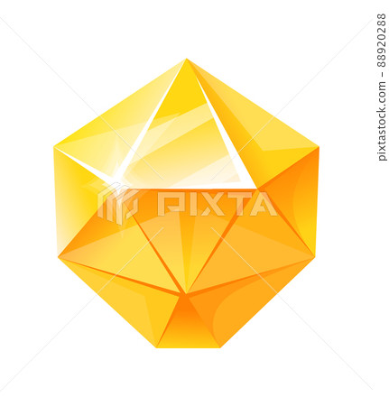 Yellow topaz. Fantasy jewelry gems, rhinestone... - Stock Illustration ...