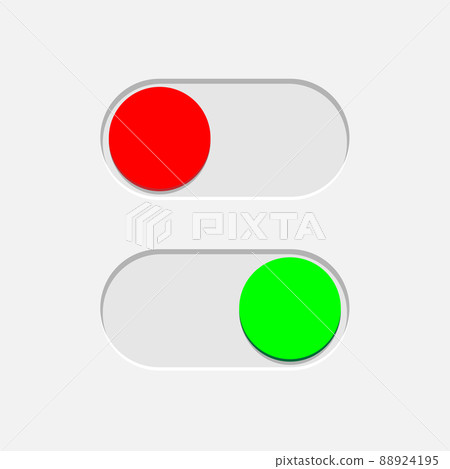 Green On and red Off toggle switch buttons... - Stock Illustration ...
