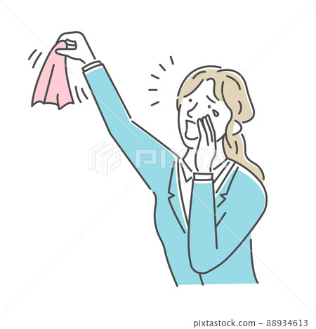 Female office worker (upper body) waving a... - Stock Illustration ...