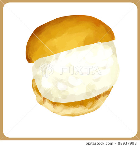 Hand drawn watercolor maritozzo illustration - Stock Illustration ...