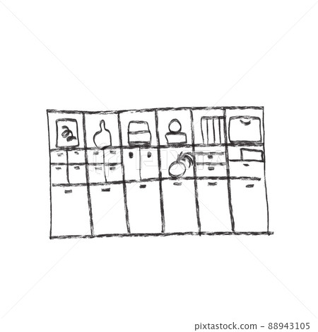 Storage line drawing icon - Stock Illustration [88943105] - PIXTA