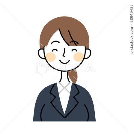 Business woman smiling smile icon - Stock Illustration [88949485] - PIXTA
