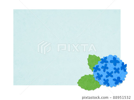 Blue hydrangea background paper craft - Stock Illustration [88951532 ...