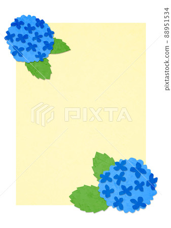 Blue hydrangea background paper craft - Stock Illustration [88951534 ...