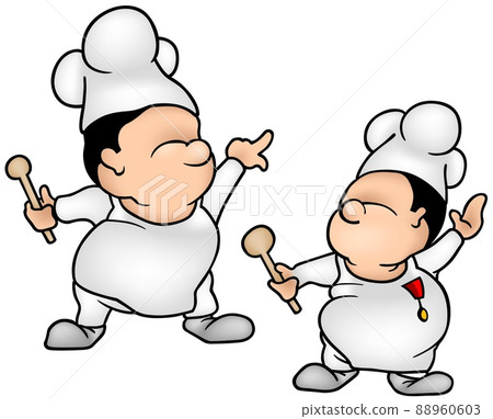 Set of Two Cartoon Chefs - Stock Illustration [88960603] - PIXTA