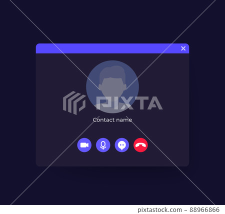 video call interface design, vector - Stock Illustration [88966866] - PIXTA