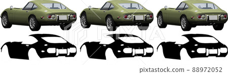 Illustration of car 2000GT diagonally rear 3... - Stock Illustration ...