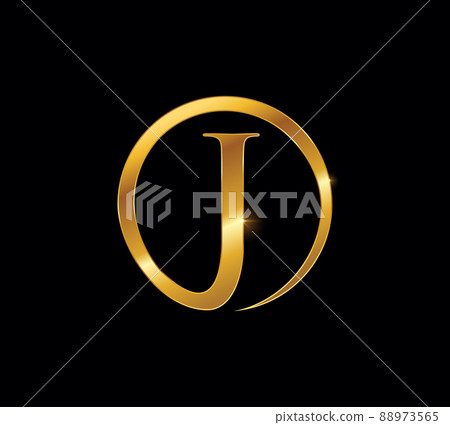 Golden Circle Monogram Letter J - Stock Illustration [88973565] - PIXTA