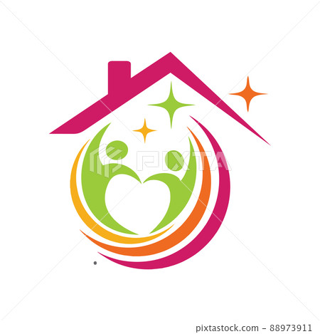 home care love clean safe logo - Stock Illustration [88973911] - PIXTA