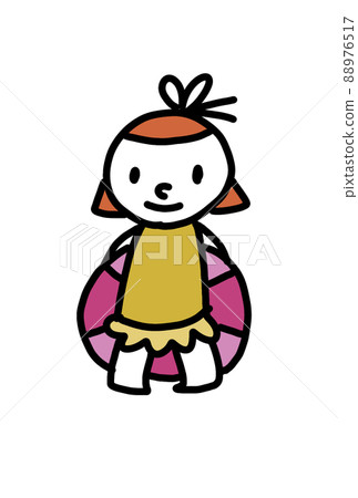 A floating wheel and a girl - Stock Illustration [88976517] - PIXTA