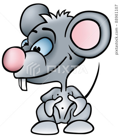 Gray Mouse with Blue Eyes - Stock Illustration [88981107] - PIXTA