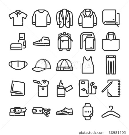 Men's fashion icon set - Stock Illustration [88981303] - PIXTA