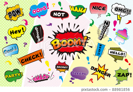 American comic style balloon set 02_color - Stock Illustration ...