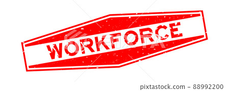 Grunge red workforce word hexagon rubber seal...-插圖素材 [88992200] - PIXTA圖庫
