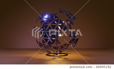3d render of purple metallic sphere with light... - Stock Illustration ...