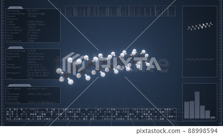 Overview of the molecule of tridecane on the... - Stock Illustration ...