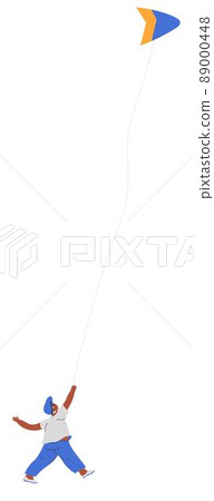 Kid playing with kite, activities and... - Stock Illustration [89000448 ...