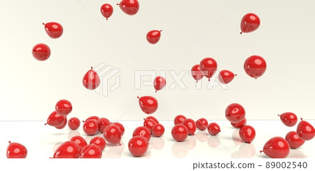 Scattered balloons on a colored background - 3D - Stock Illustration ...