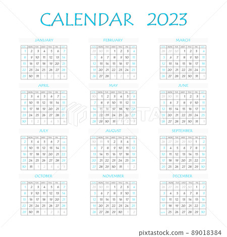 2023 calendar planner. Corporate week. Template...-插圖素材 [89018384 ...